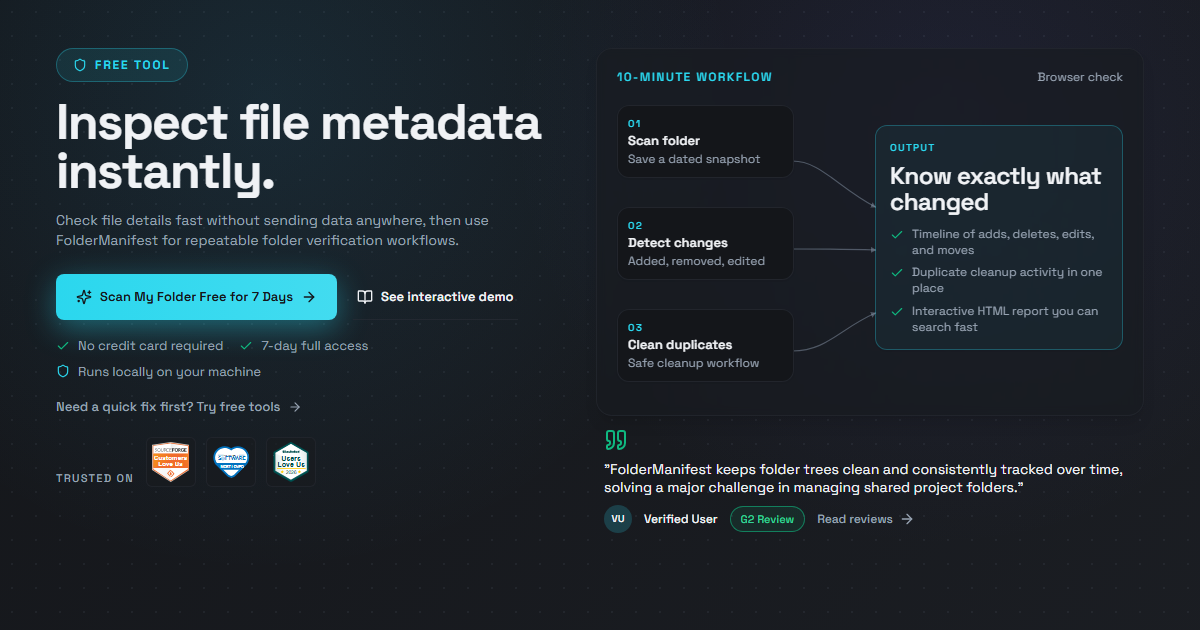 File Metadata Viewer Online - Extract EXIF, Hash & Properties Free